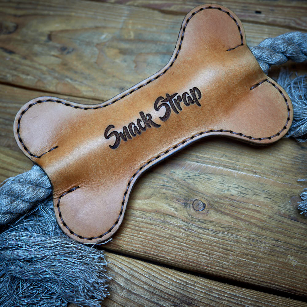 Snack Strap – natural jute and leather toy for ultimate dog fun